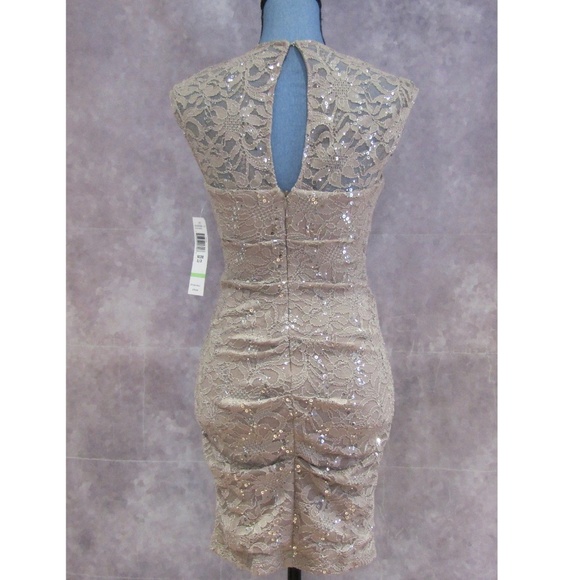 Jump | Dresses | New Jump Apparel Taupe Tan Silver Sequin Dress | Poshmark
